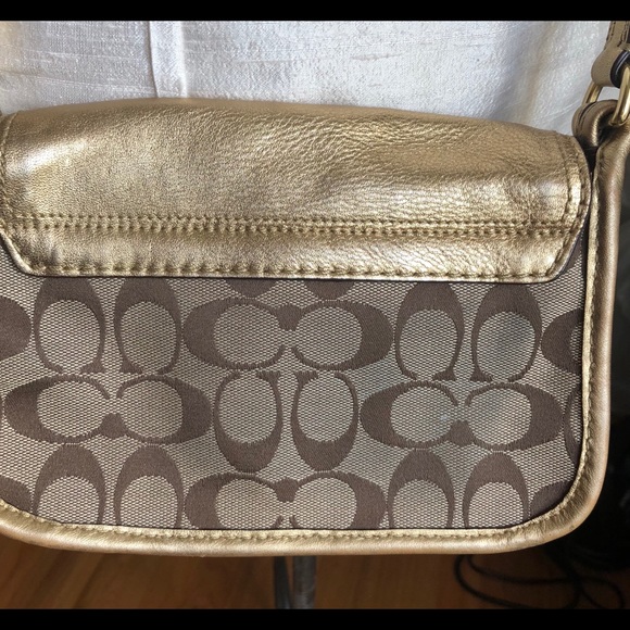 Coach | Bags | Coach Signature Gold Crossbody | Poshmark